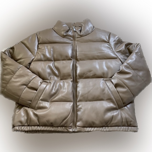 Sebby | Jackets & Coats | Sebby Collection Faux Leather Puffy Coat ...